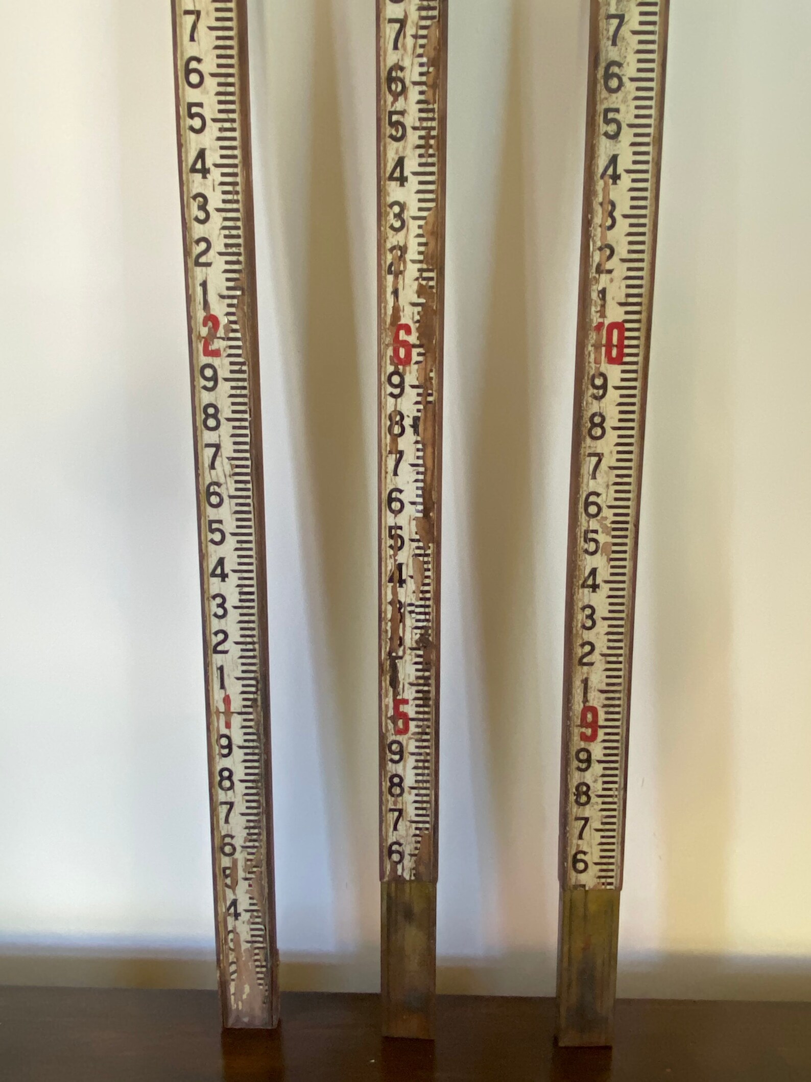 Surveyor's Measuring Stick - Vintage Wood and Brass Ruler LARGE ...