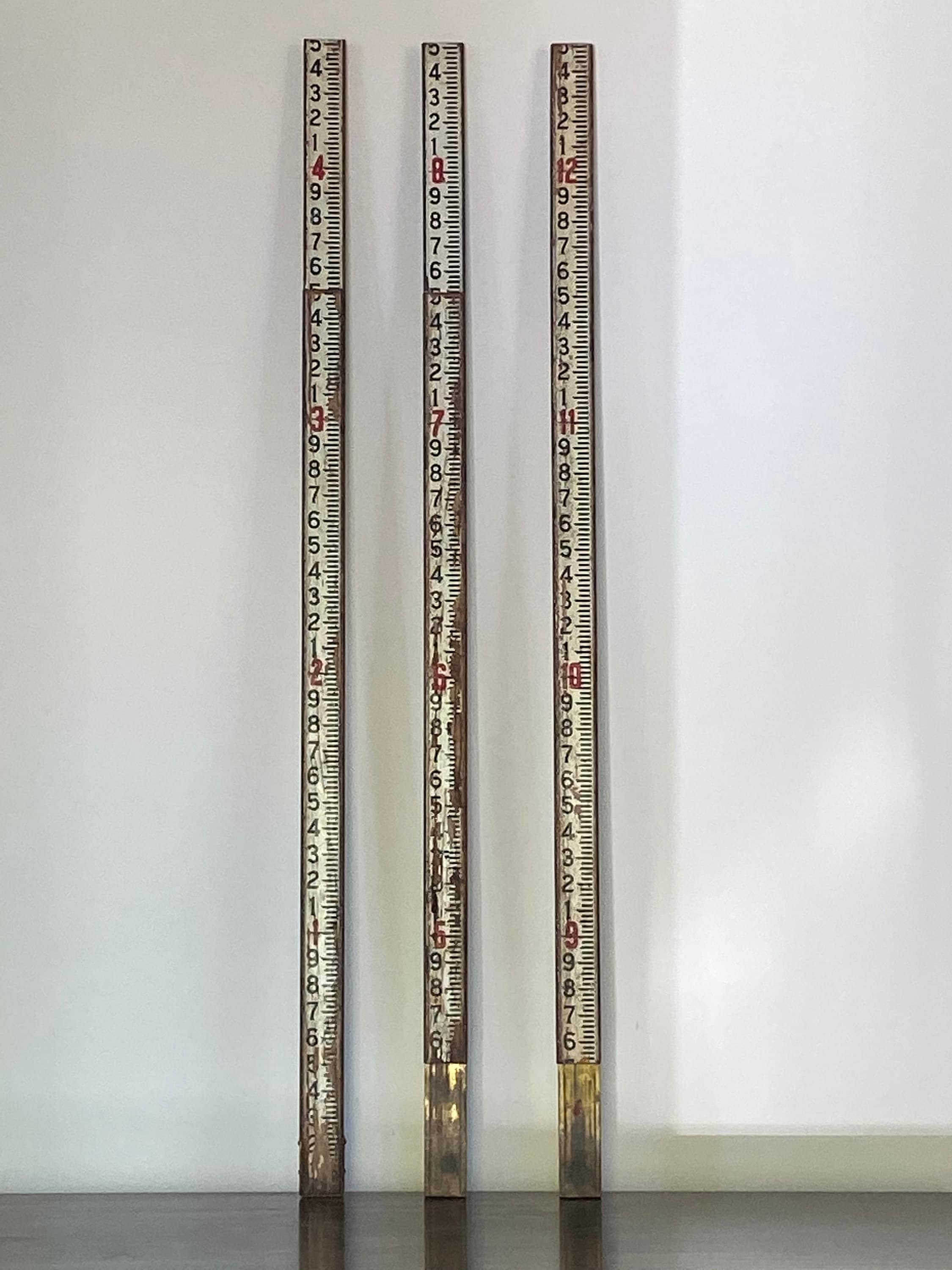 Surveyor's Measuring Stick - Vintage Wood and Brass Ruler LARGE ...