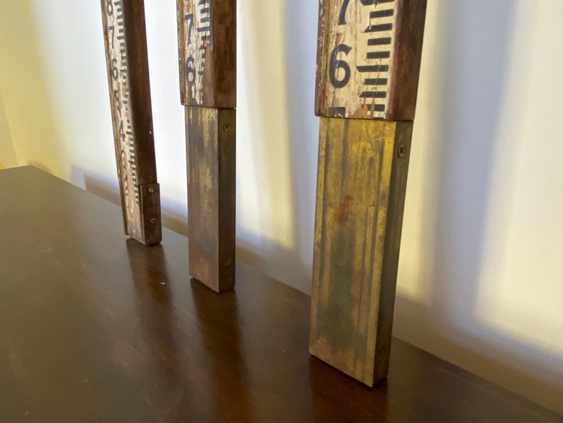 Surveyor's Measuring Stick - Vintage Wood and Brass Ruler LARGE ...