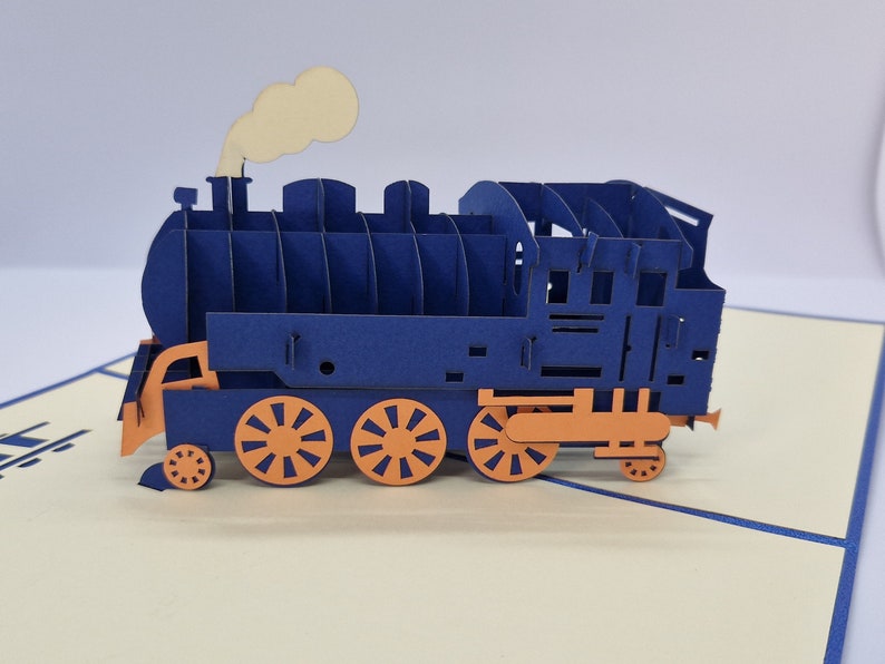Steam Train Pop up Card - Etsy