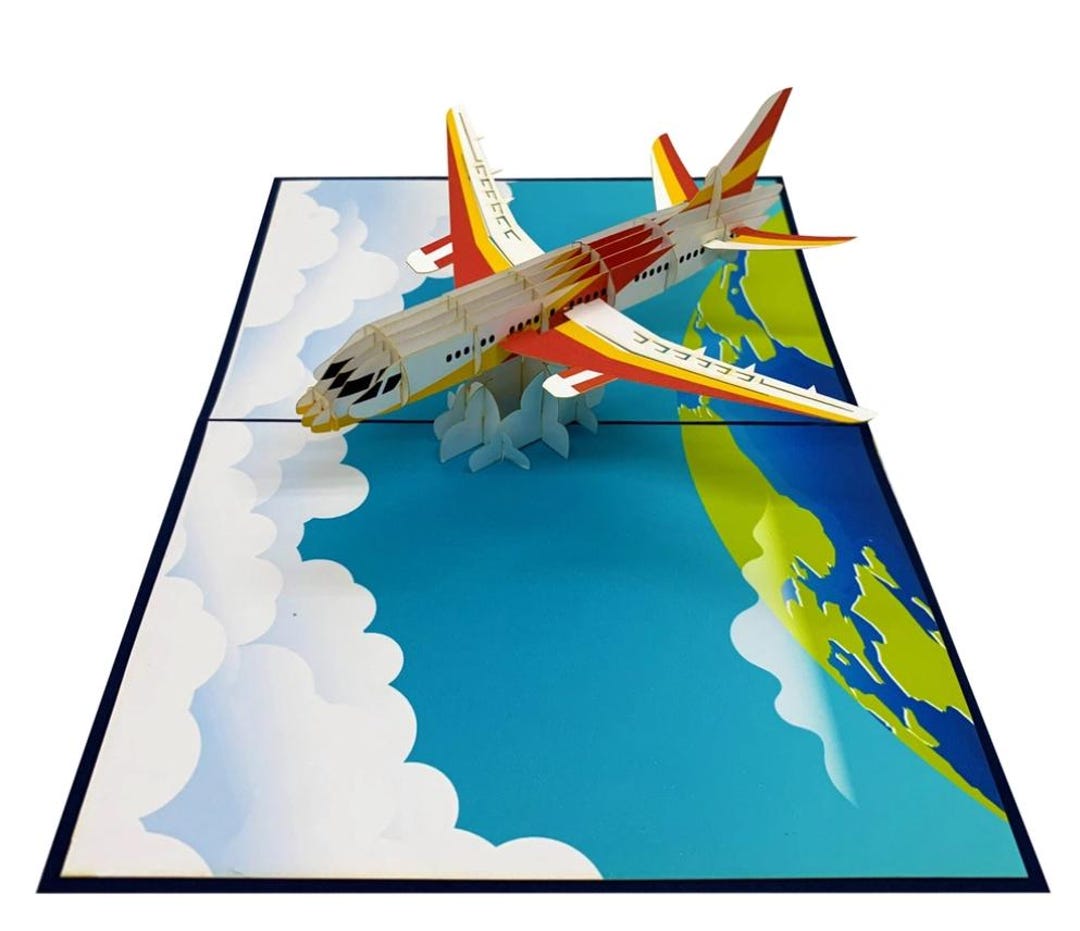 Airplane Pop up Card - Etsy