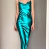 Light Blue Maxi Silk Satin Dress,cloud Extra Full Length Slip Dress ...