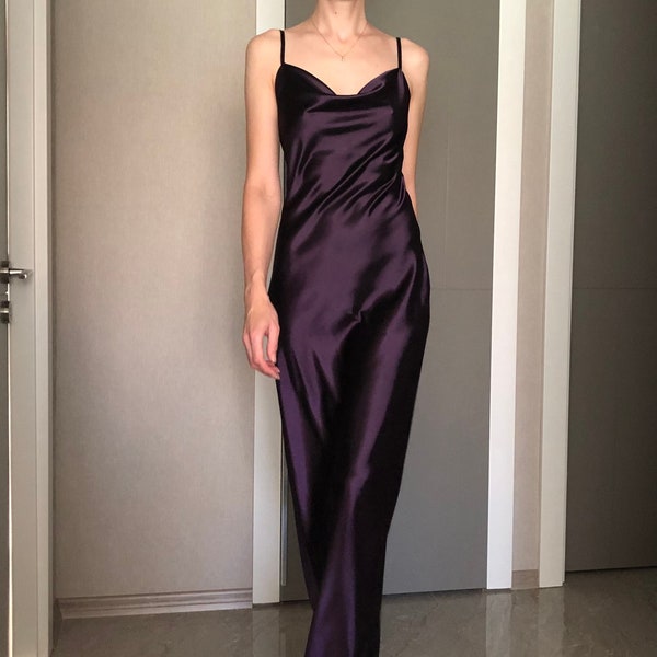 Satin Purple Bridesmaid Dresses - Etsy