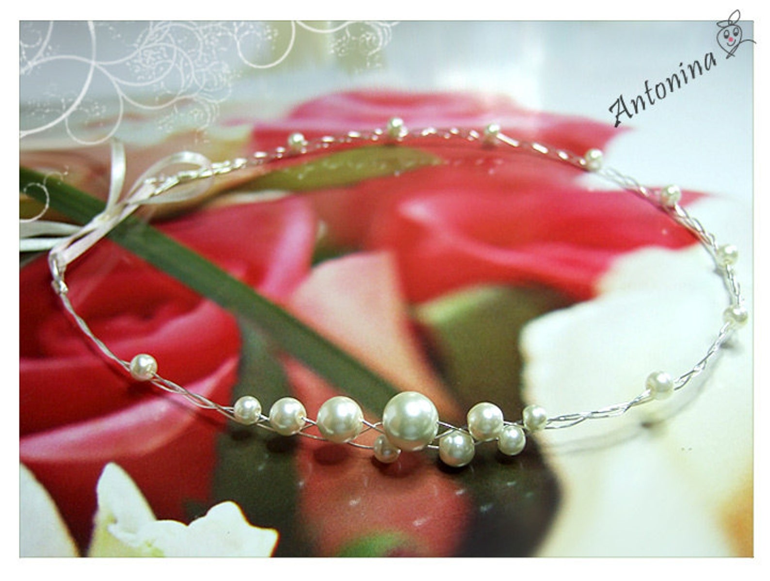 Diadem pearls simple hair wreath discreet tiara hair vine | Etsy