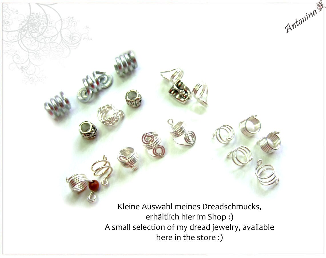 Metal Dread Beads Spirals Double Silver or Gold Colored Dreadlocks ...