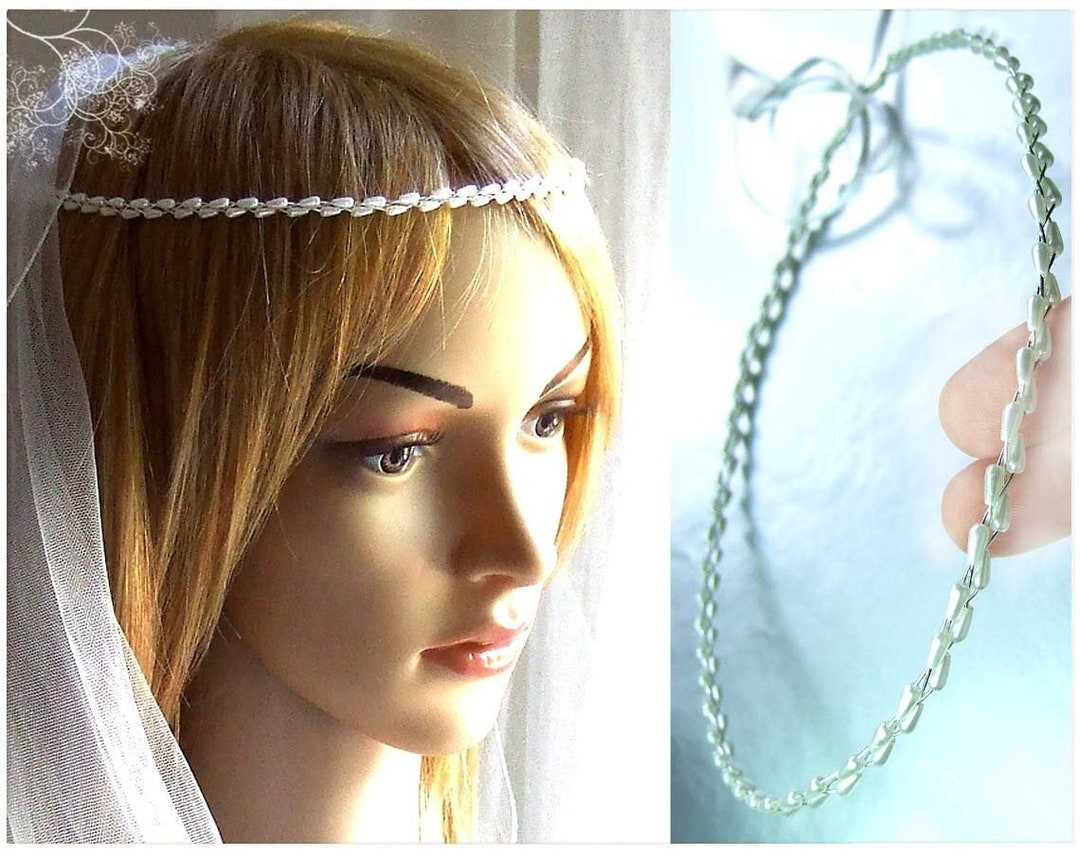 Bridal Wreath Many Small Pearls Simple Discreet Wedding Hair Vine ...