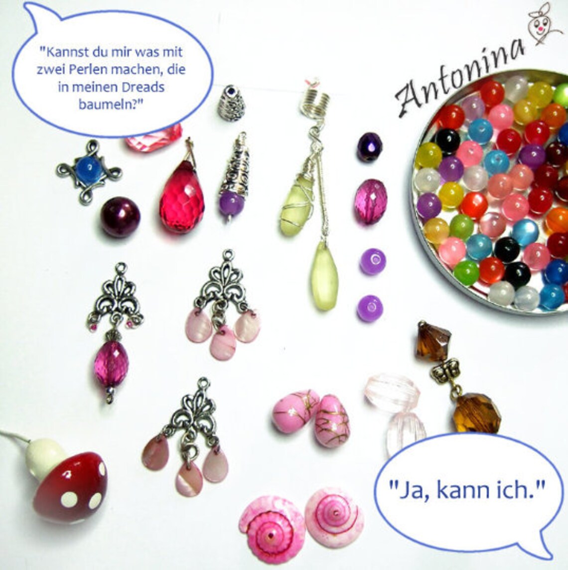 Dread Jewelry With Pendant and Pearl as Desired Dreadbead Metal ...