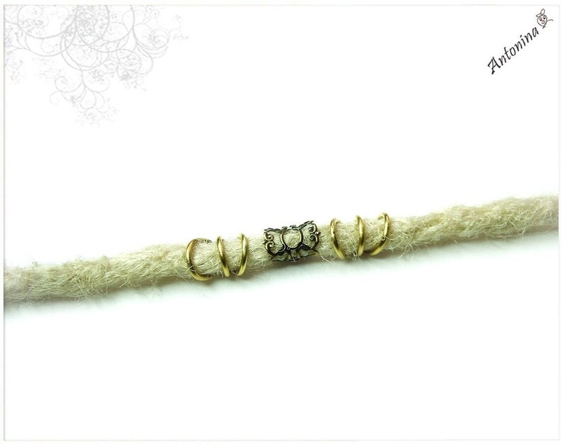 Set of 3 Dread Beads Gold Colored Rings for Dreads Tube - Etsy