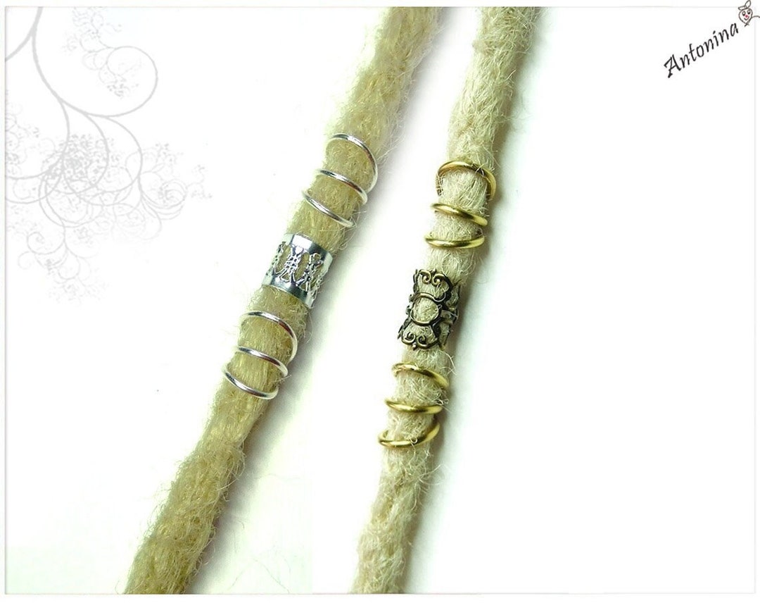 Set of 3 Dread Beads Gold Colored, Rings for Dreads, Tube Dread Jewelry ...