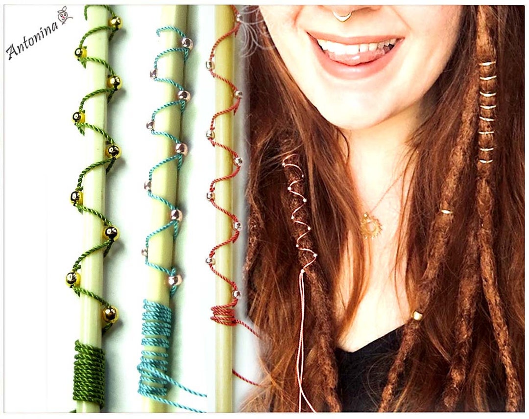 Thread Beads Band for Wrapping Dreads Nylon Braids Yarn Hair Beard ...