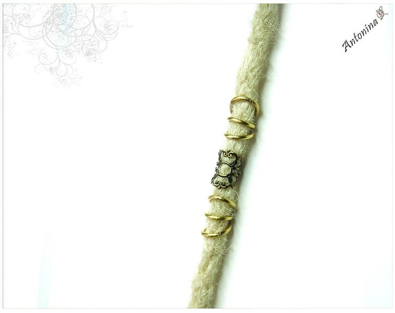 Set of 3 Dread Beads Gold Colored Rings for Dreads Tube - Etsy