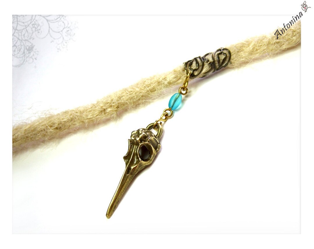 Bird Skull Dread Jewelry Raven Pendant Animal Skull Bronze Gothic Skull ...