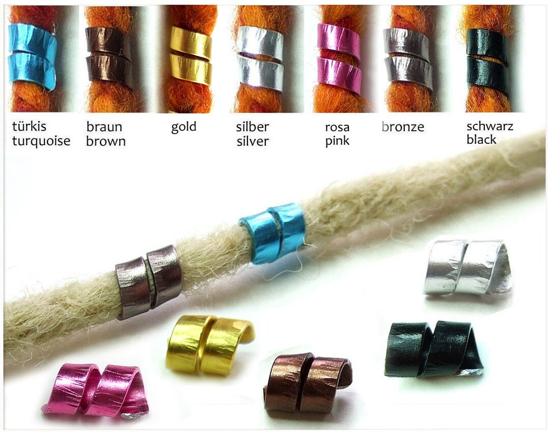 Set of 4 Man Dread Jewelry Beard Jewelry Color Choice Brown Silver Blue ...