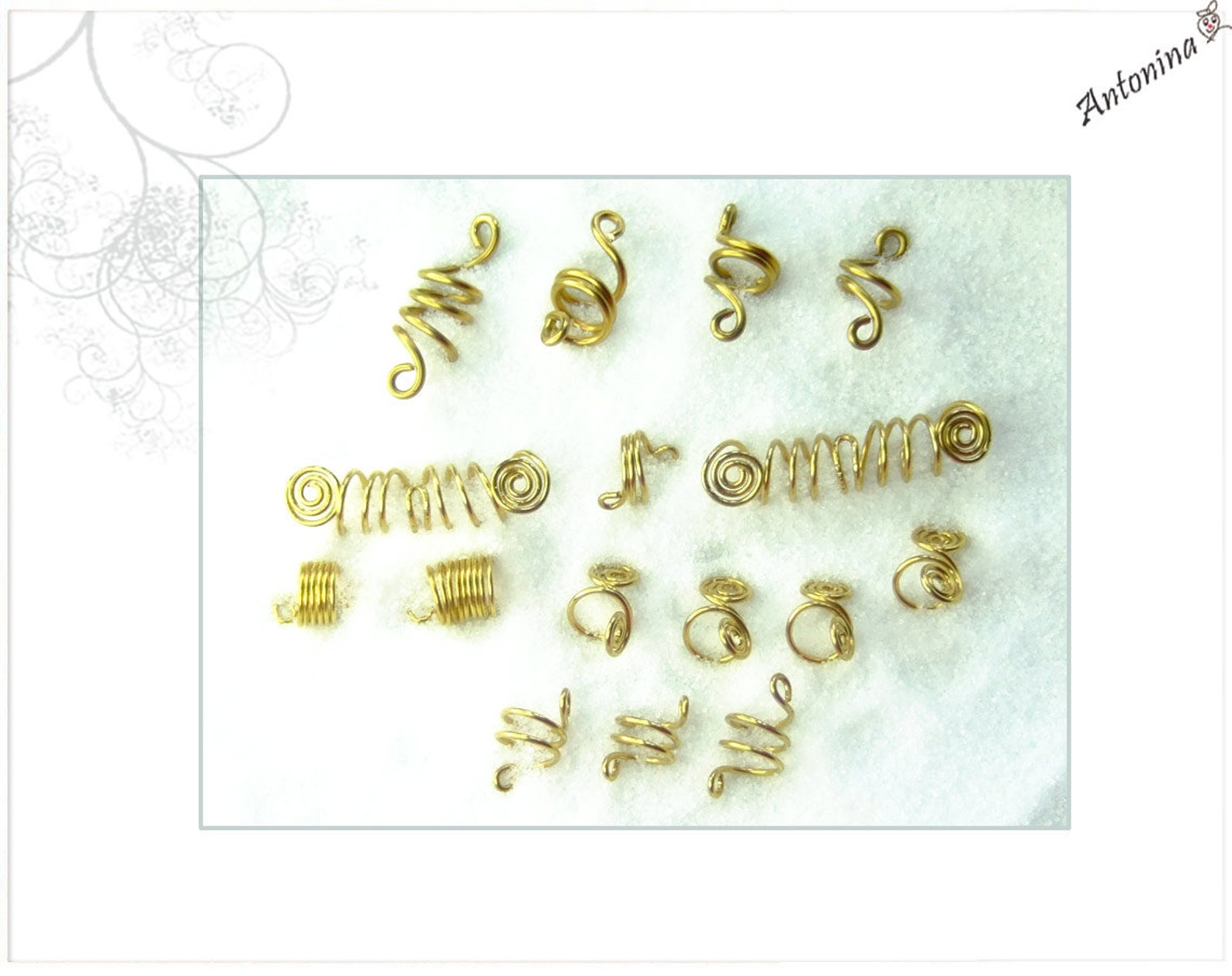 Metal Dread Beads Spirals Double Silver or Gold Colored Dreadlocks ...