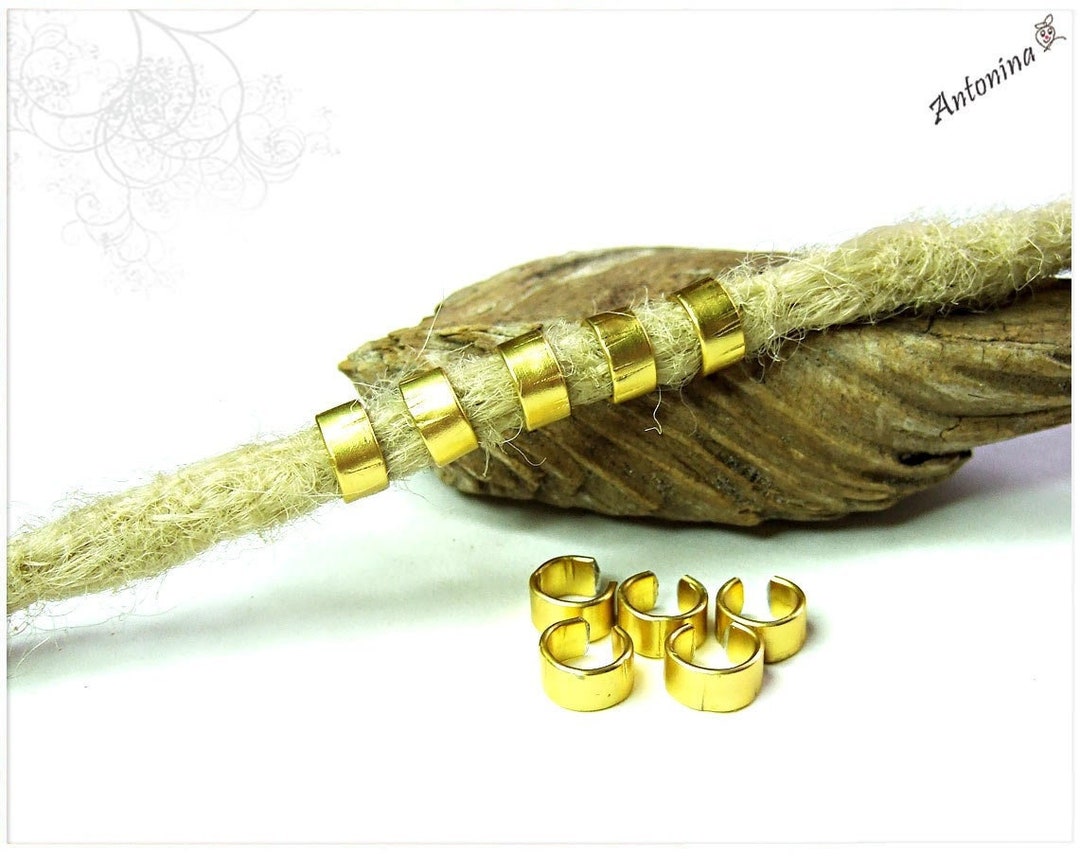 5 Hair Rings Dread Rings Brown Silver Blue Turquoise Bronze Gold Pink ...