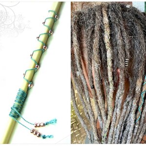 Band for Wrapping Dreads Braids Yarn Beard Jewelry Lace-up Silk Leather ...