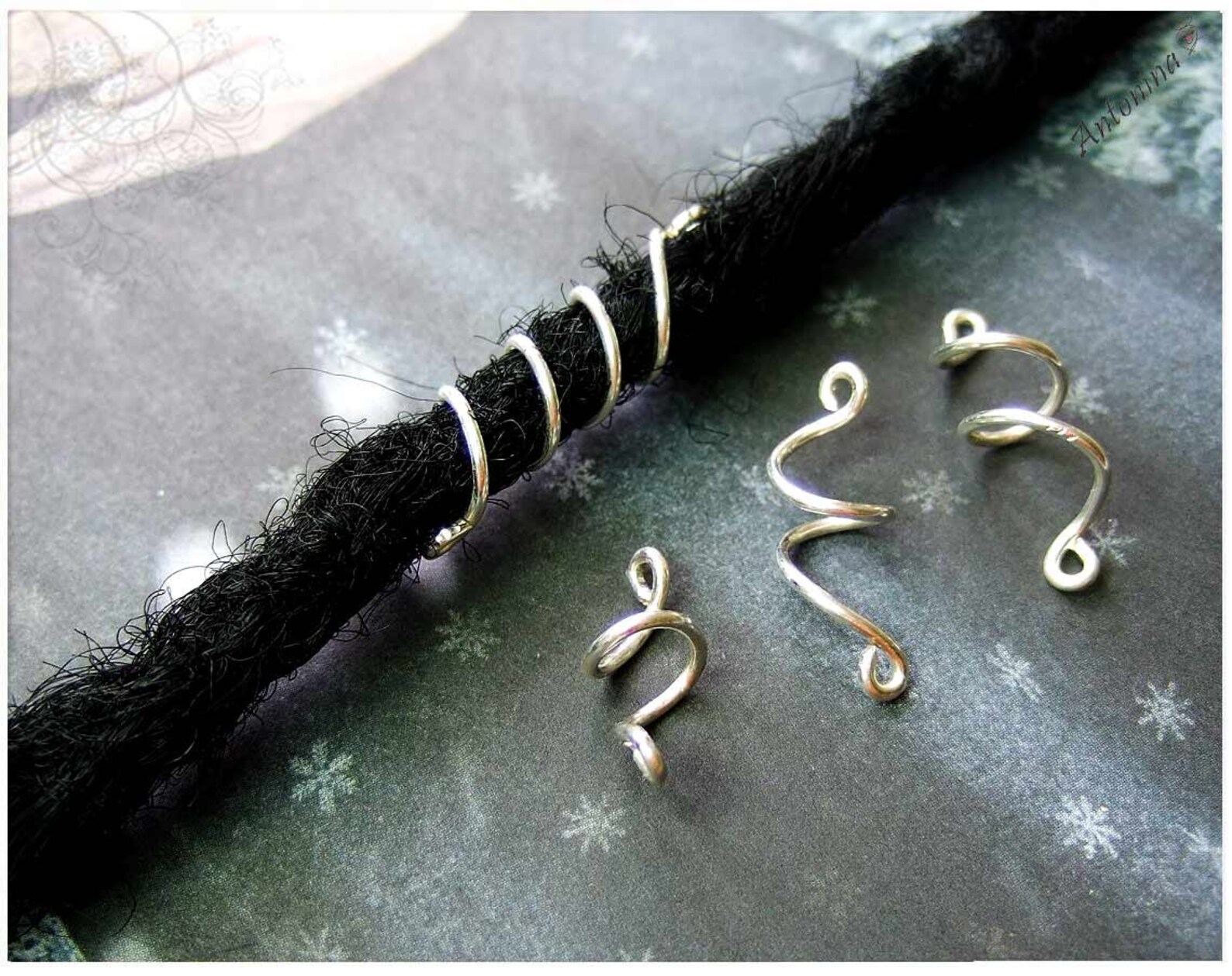 Set of 5 Dread Jewelry Metal Silver-colored Bronze Gold Dread Beads ...