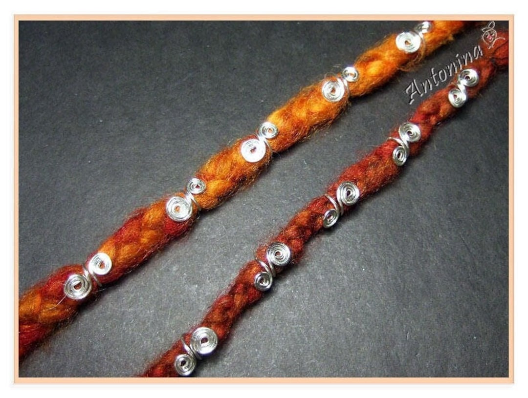 4 Small Dread Beads Metal Spirals Set Silver Gold Rings for Dreadlocks ...