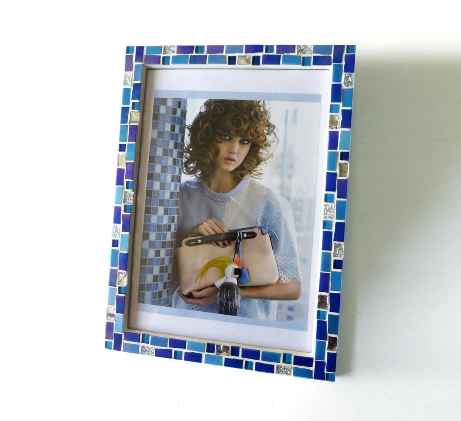 8x12 frame Mosaic wall photo frame Green frame Photo | Etsy