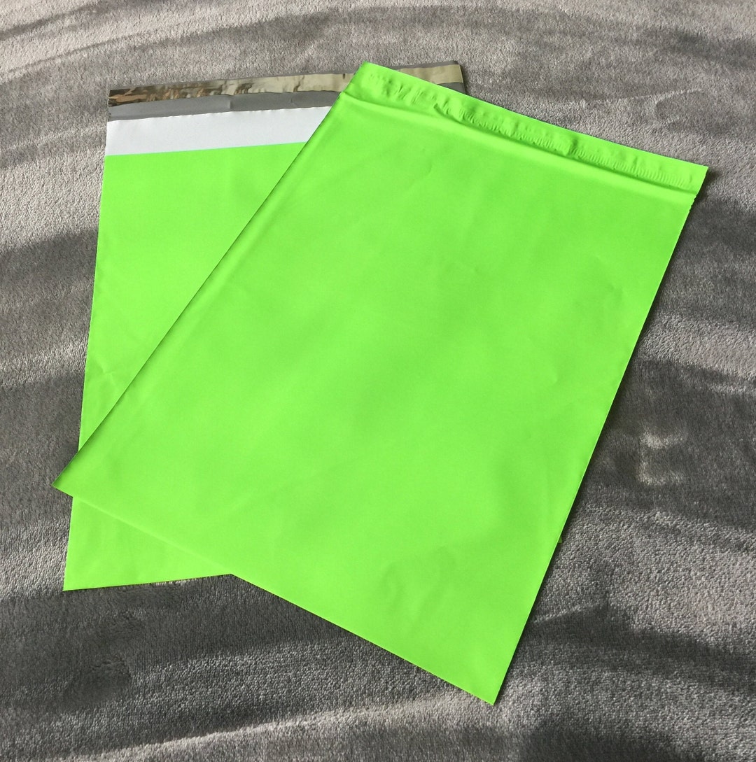 50 10x13 NEON GREEN Poly Mailers Self Sealing Envelopes Shipping Bags ...