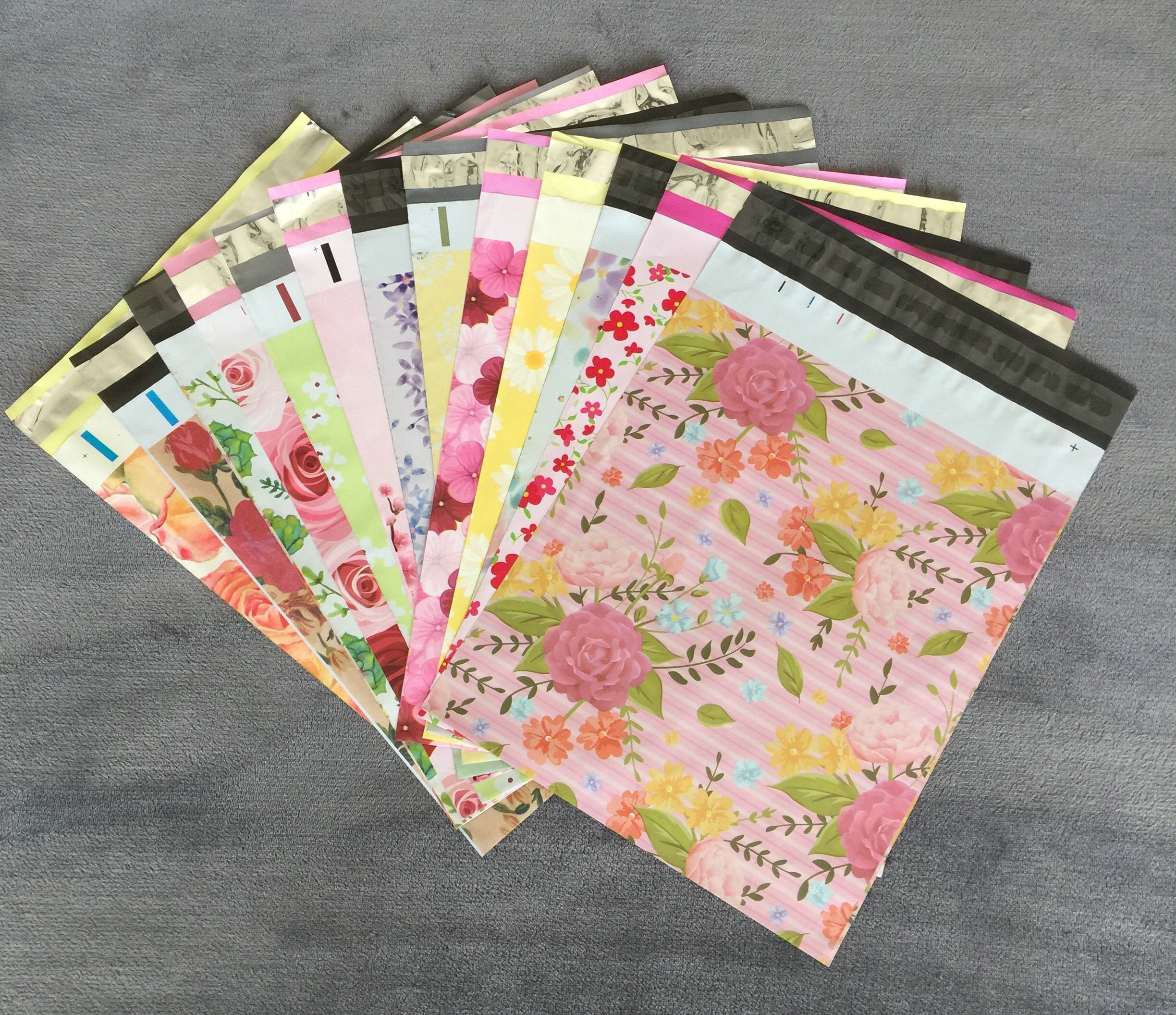 50 10x13 Assorted FLOWER Poly Mailers Butterflies Roses | Etsy