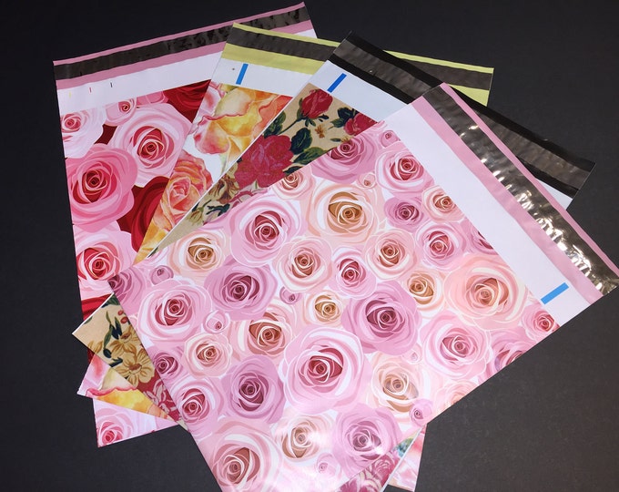 100 Piece ROSE Assortment 10x13 and 9x12 Designer Poly Mailers 25 Each ...