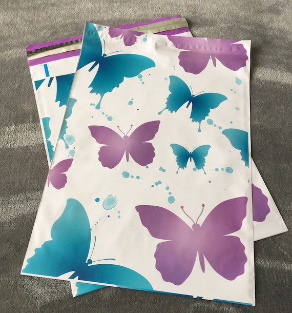 20 14x17 Purple & Blue BUTTERFLIES Poly Mailers Envelopes | Etsy
