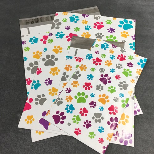 50 6x9 Colorful PAW PRINTS Poly Mailers Envelopes Shipping - Etsy