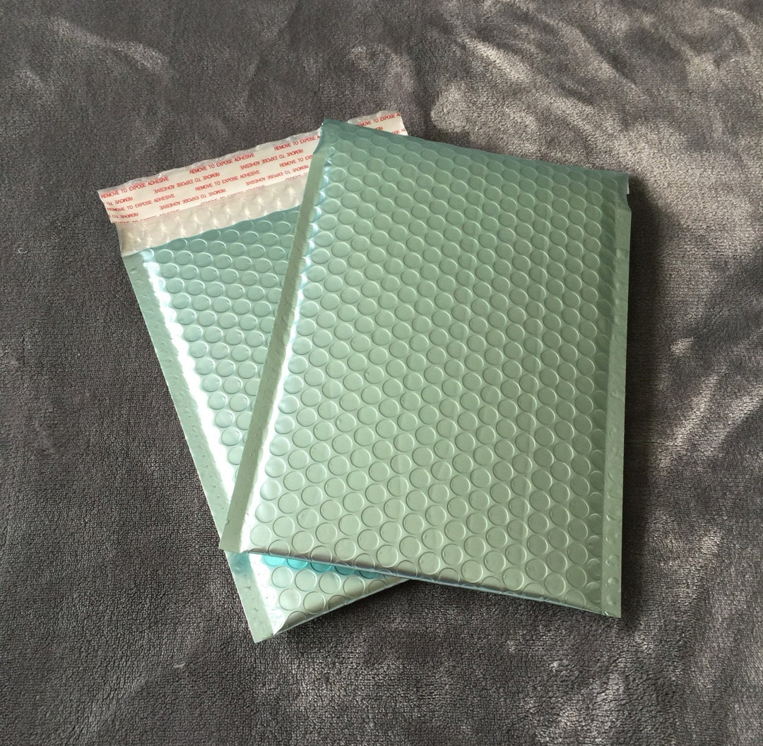 40 6x9 Ice Blue TEAL Metallic Extra Sturdy Poly Bubble Mailers Size 0 ...
