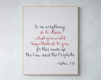Do Unto Others as You Would Have Them Do Unto You Scripture - Etsy