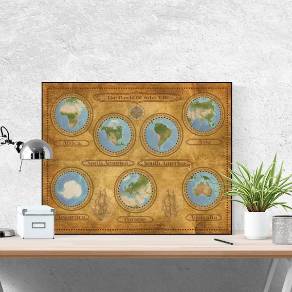 Missionary World Map - Etsy