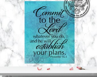 Proverbs 16 3 | Etsy