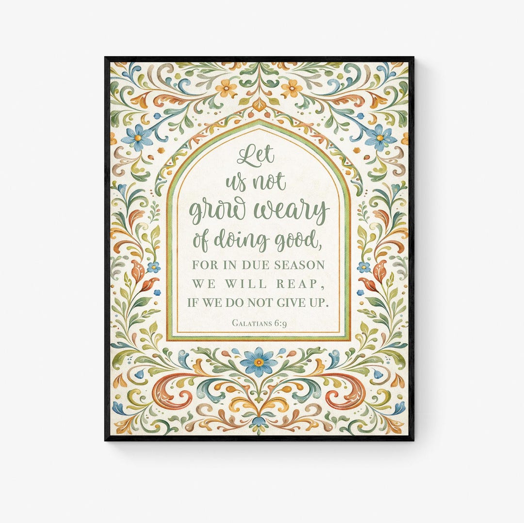 Galatians 6:9 Art Print | Bible Verse | Boho Home Decor | Church ...