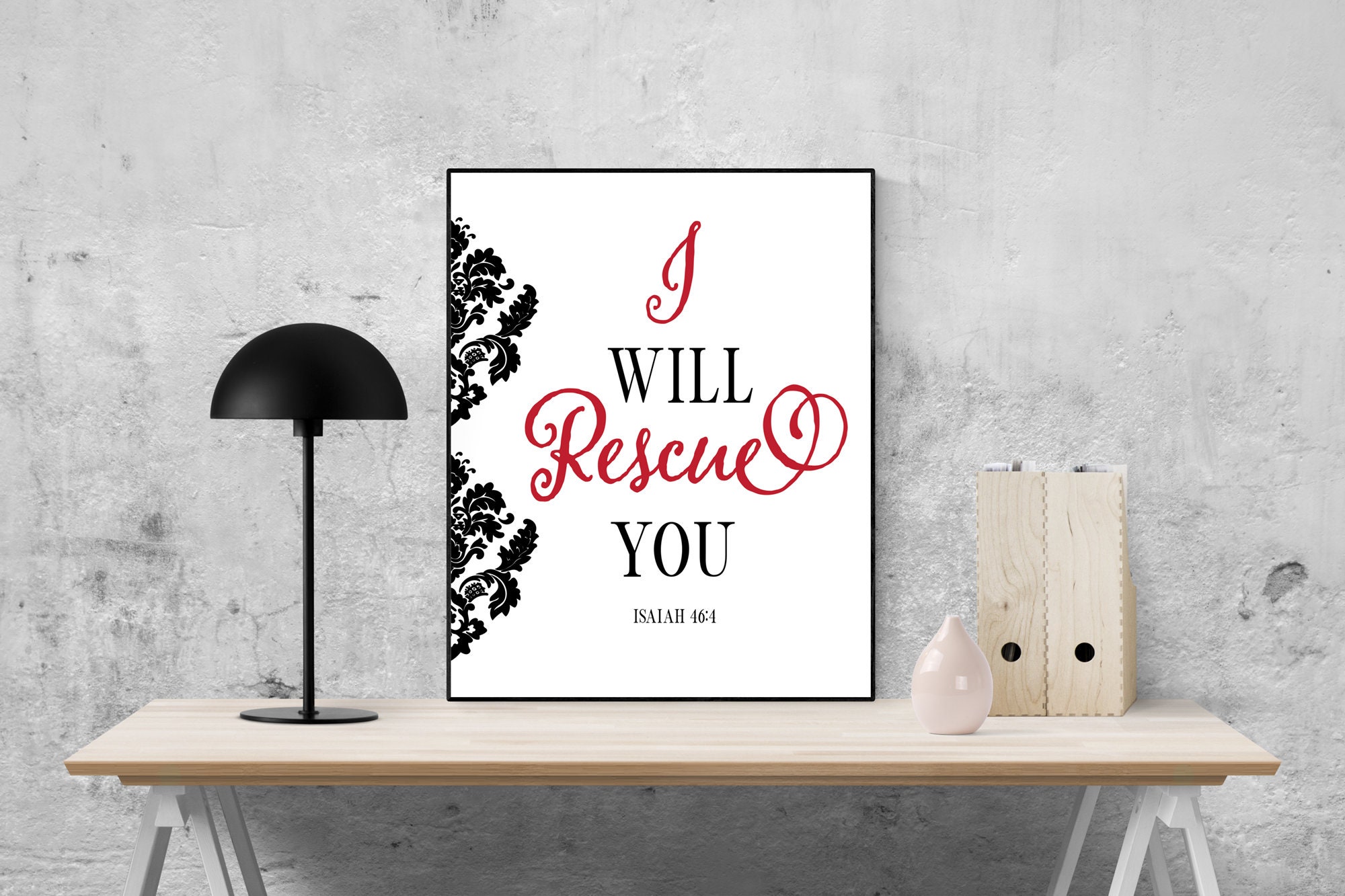 Ik zal u redden Jesaja 46:4 Lyrics Wall Art Print | Etsy