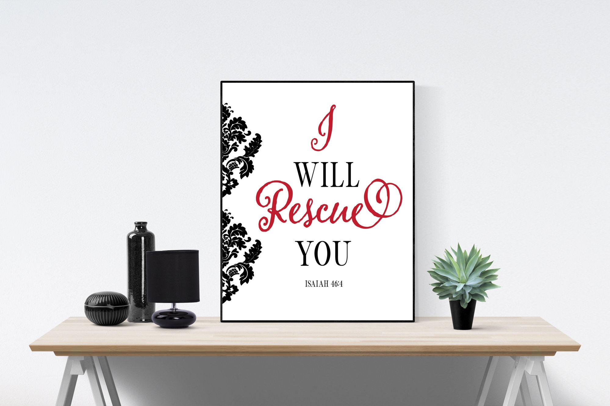 Ik zal u redden Jesaja 46:4 Lyrics Wall Art Print - Etsy Nederland