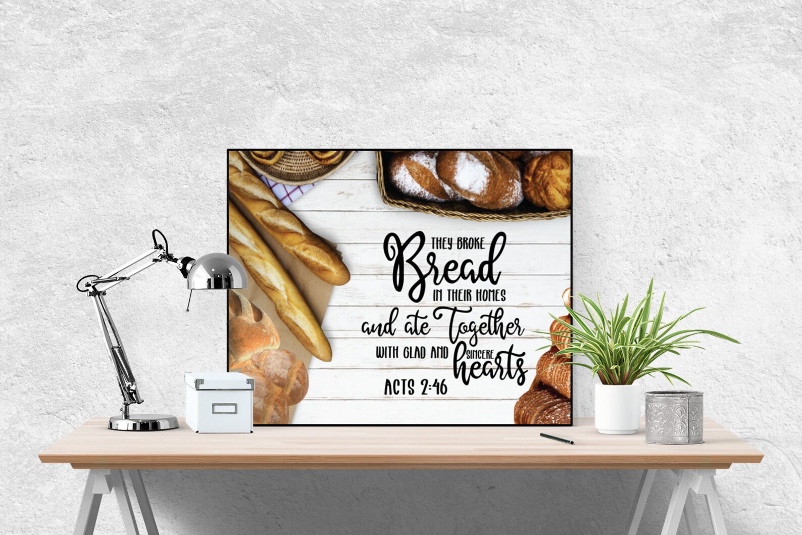 Acts 2:46 Print Christian Wall Art Bible Verse Home - Etsy