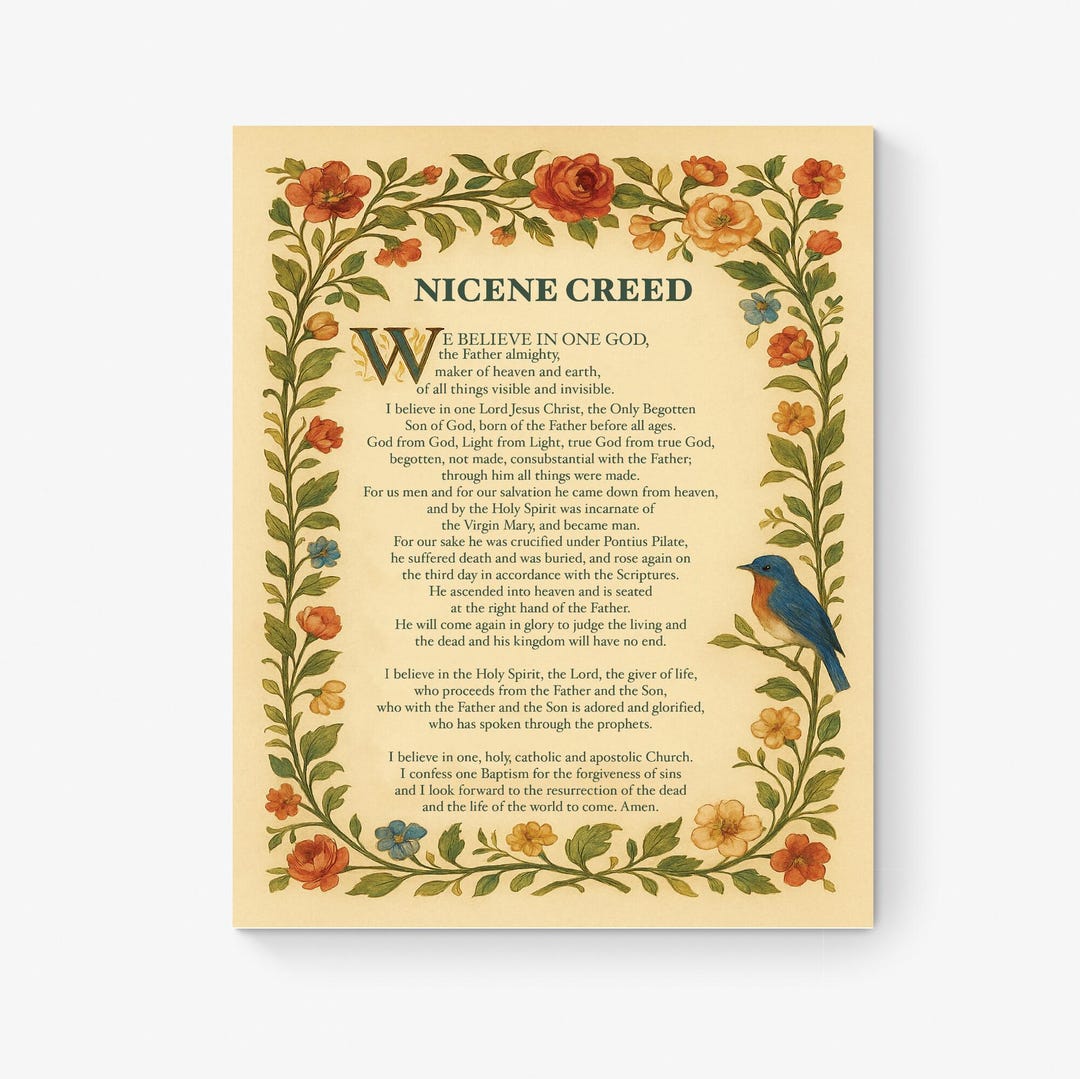 Nicene Creed Art Print | Ancient Christian Creed We Believe | Living ...