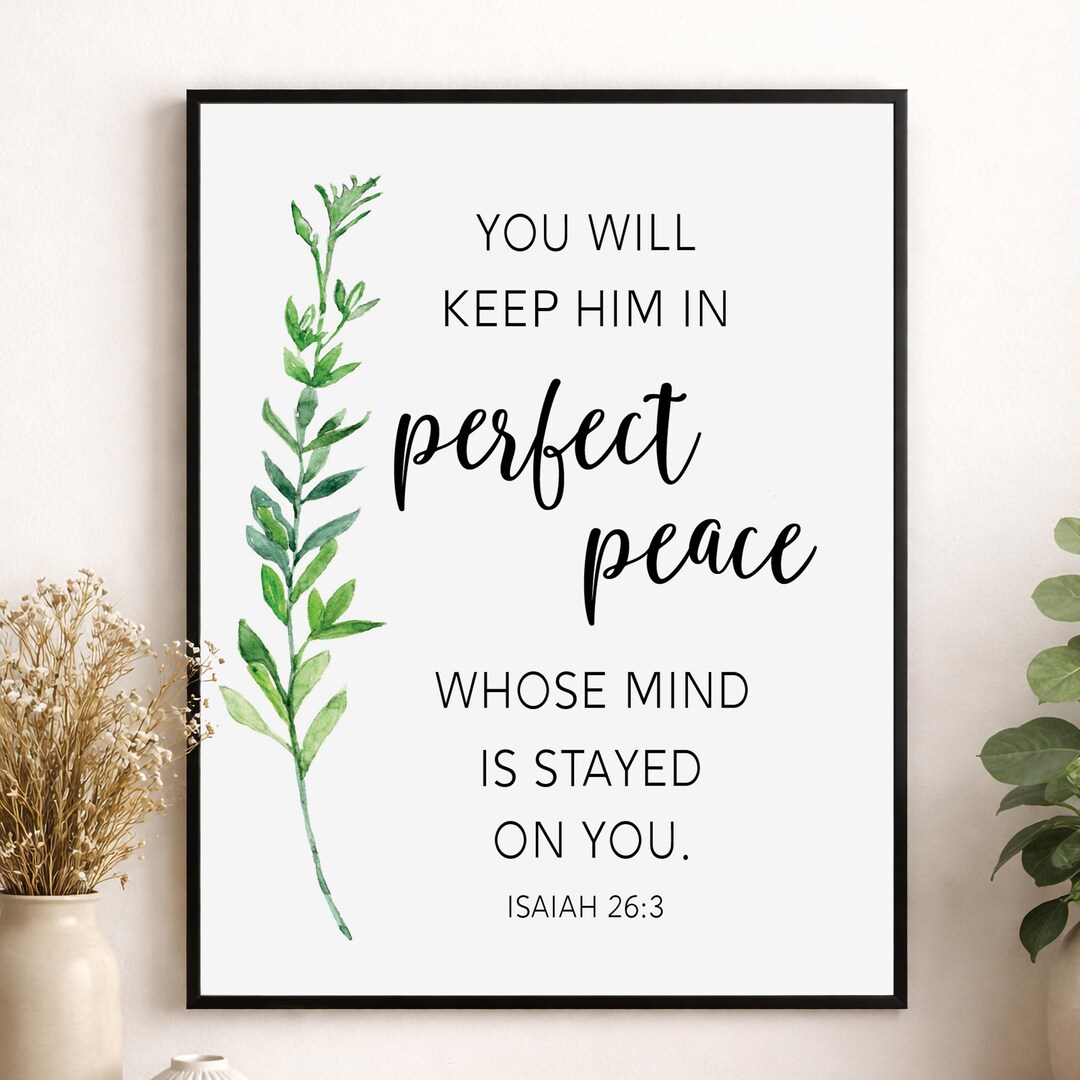 Isaiah 26:3 Wall Art Print | Perfect Peace | Bible Verse | Christian ...