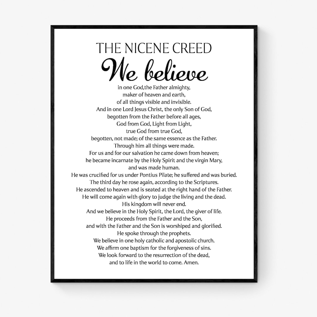Nicene Creed Art Print | Ancient Christian Creed We Believe | Living ...
