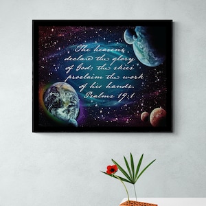Psalm 19:1 the Heavens Declare the Glory of God Space Home Decor ...