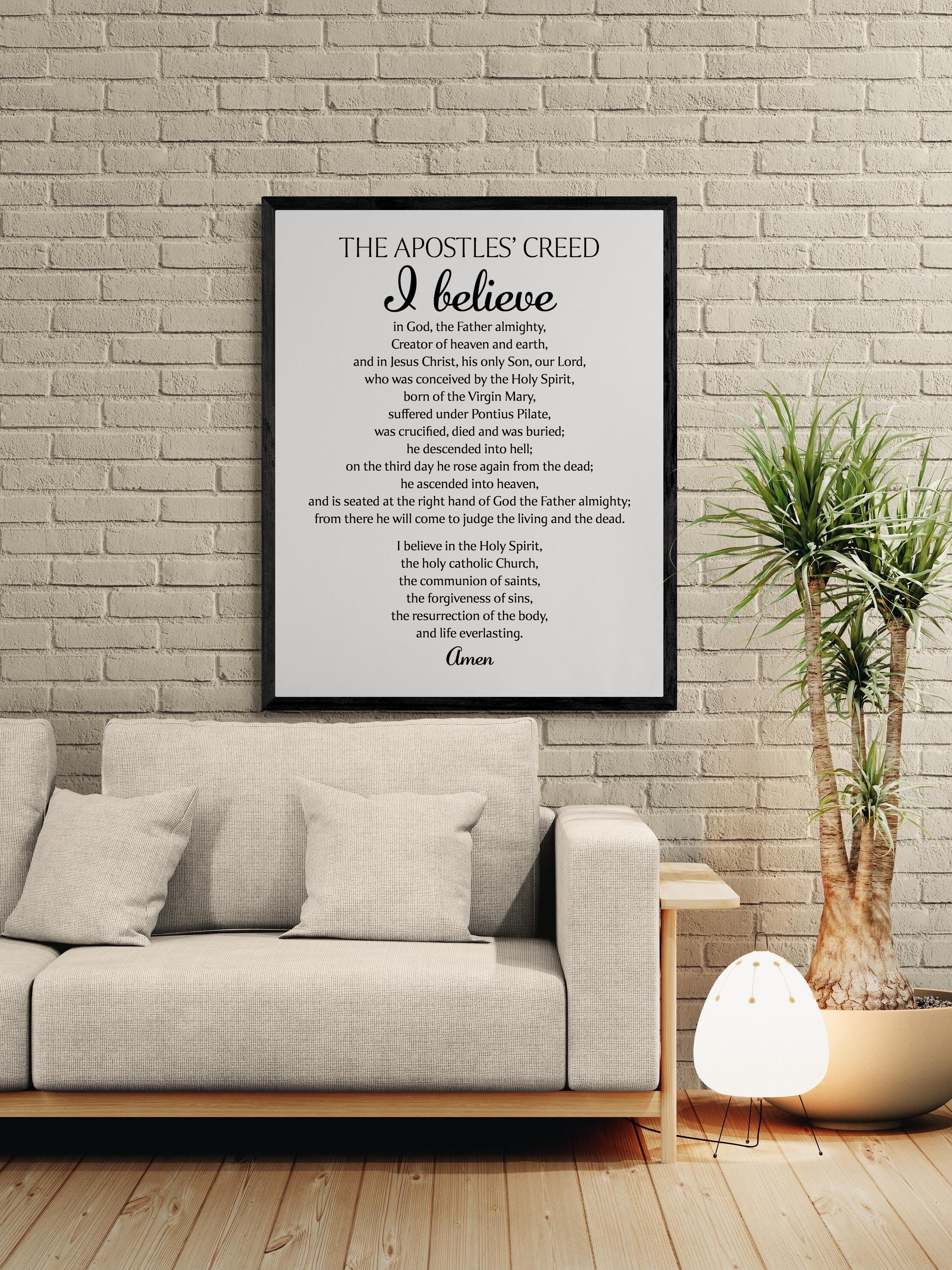 Apostles Creed Wall Art Print | Ancient Christian Creed | Living Room ...