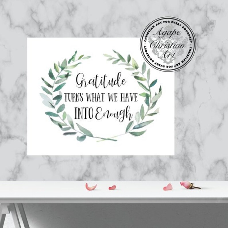 Gratitude Turns What We Have Into Enough Christian Decor - Etsy