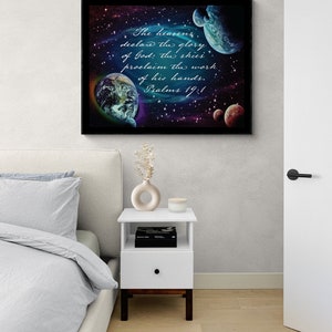 Psalm 19:1 the Heavens Declare the Glory of God Space Home Decor ...