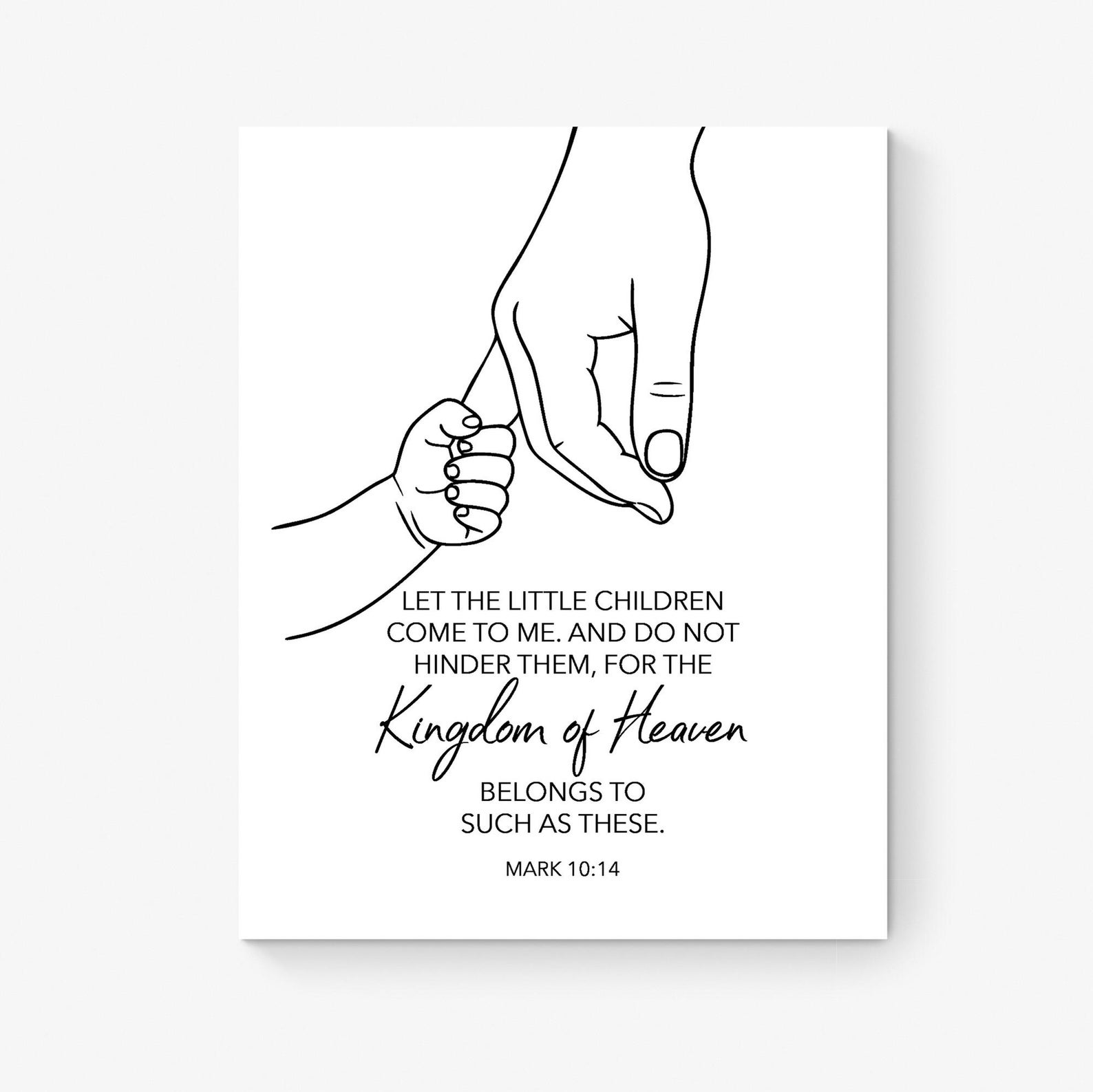 Bible Verse Art Print | Mark 10:14 | Let the Little Children Come ...