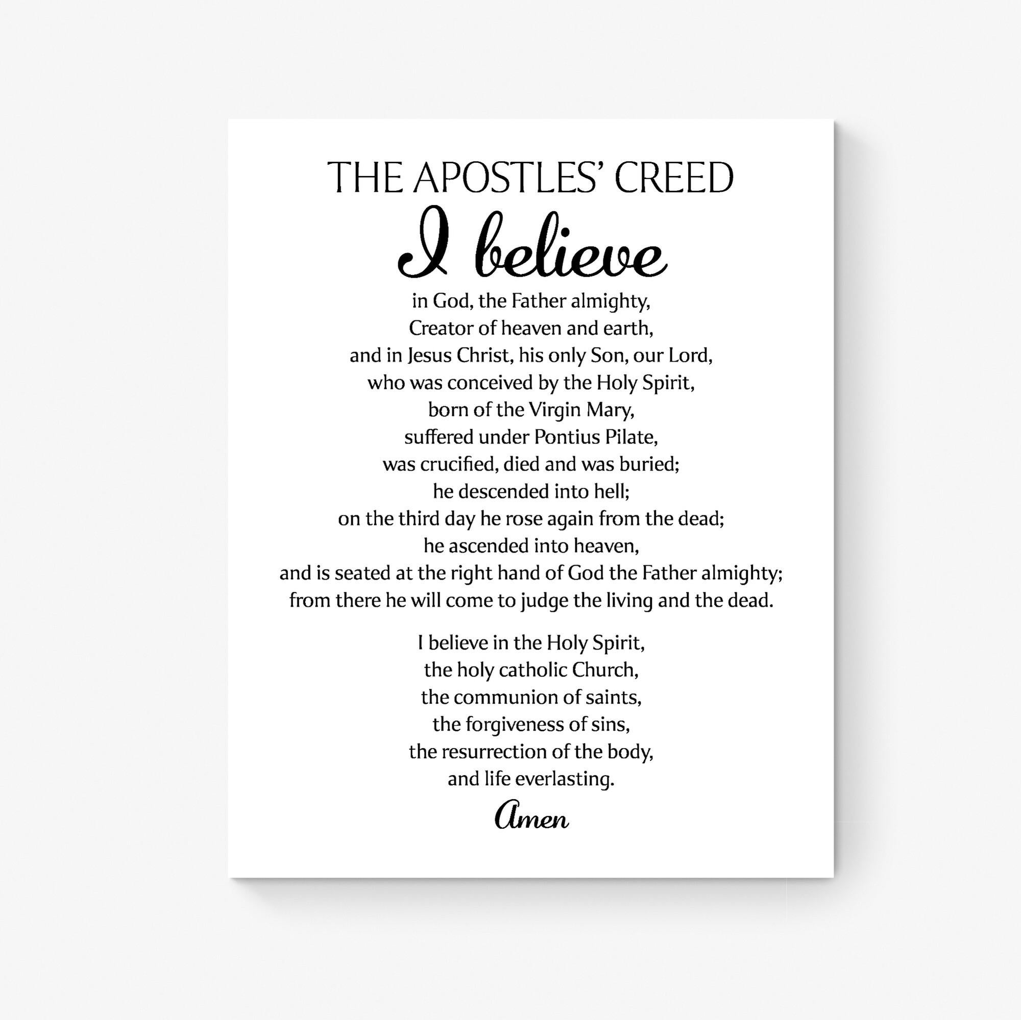 Apostles Creed Wall Art Print | Ancient Christian Creed | Living Room ...