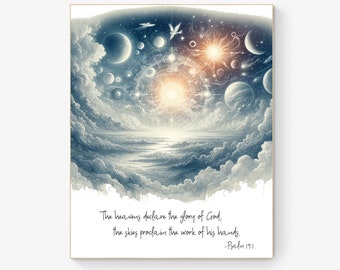The Heavens Declare the Glory of God Psalm 19:1 Hanging Canvas Sign ...
