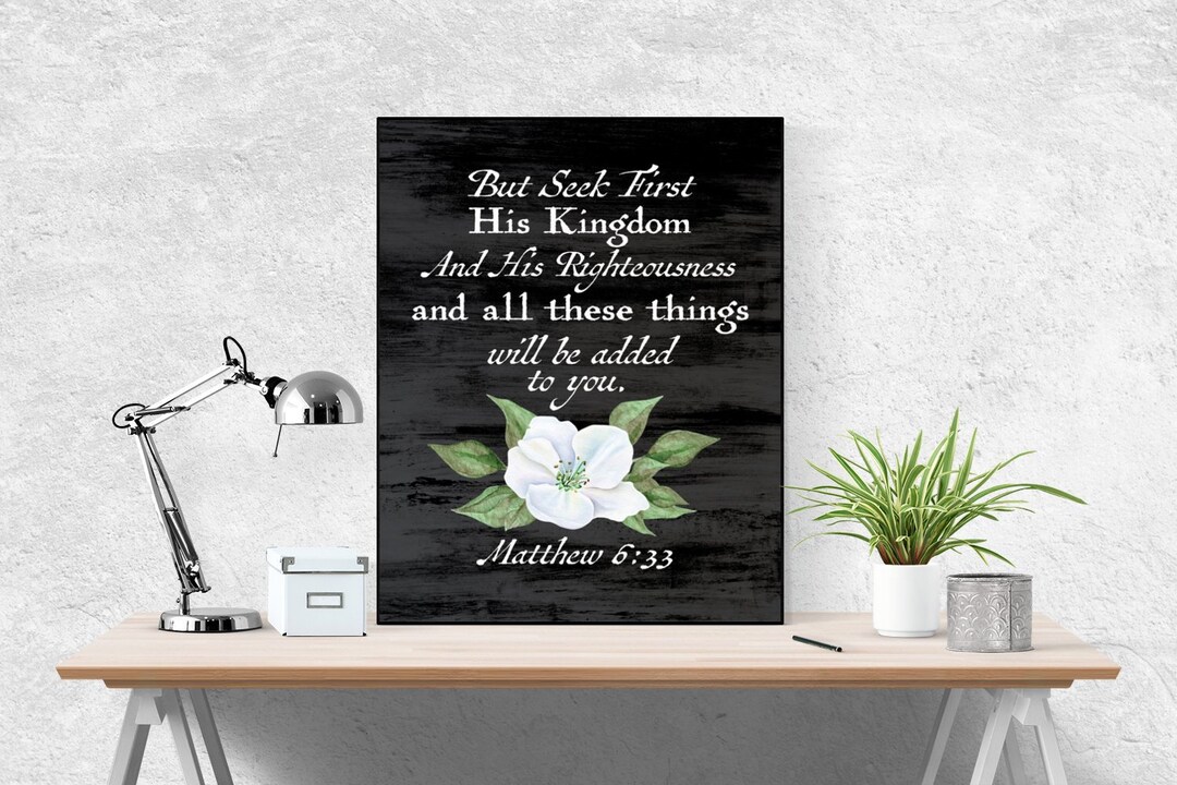 Matthew 6:33 Christian Wall Art Bible Verse Home Decor Inspirational ...