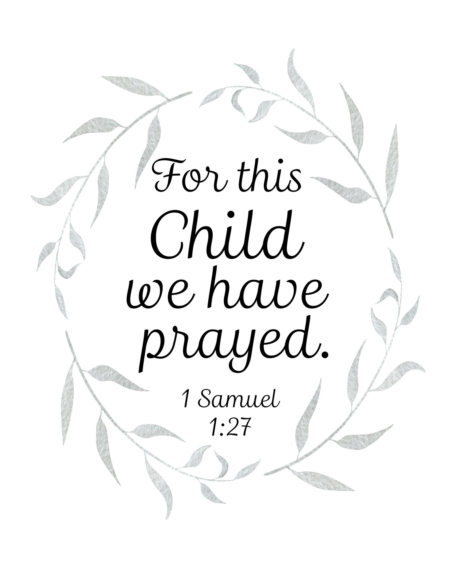 1 Samuel 1:27 Christian Wall Art Bible Verse Home Decor - Etsy