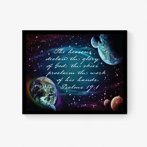 Psalm 19:1 the Heavens Declare the Glory of God Space Home Decor ...