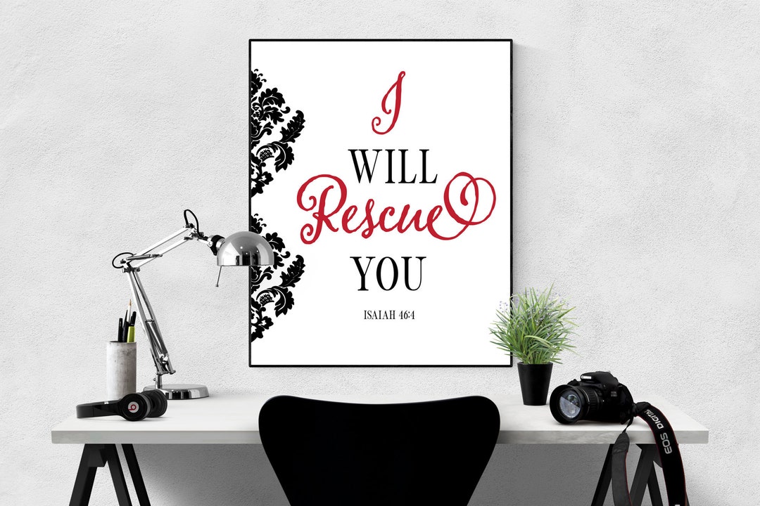 Ik zal u redden Jesaja 46:4 Lyrics Wall Art Print - Etsy Nederland